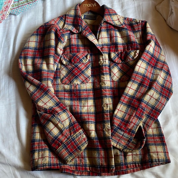 Pendleton | Jackets & Coats | Pendleton Red And Blue Lightweight Shirt ...